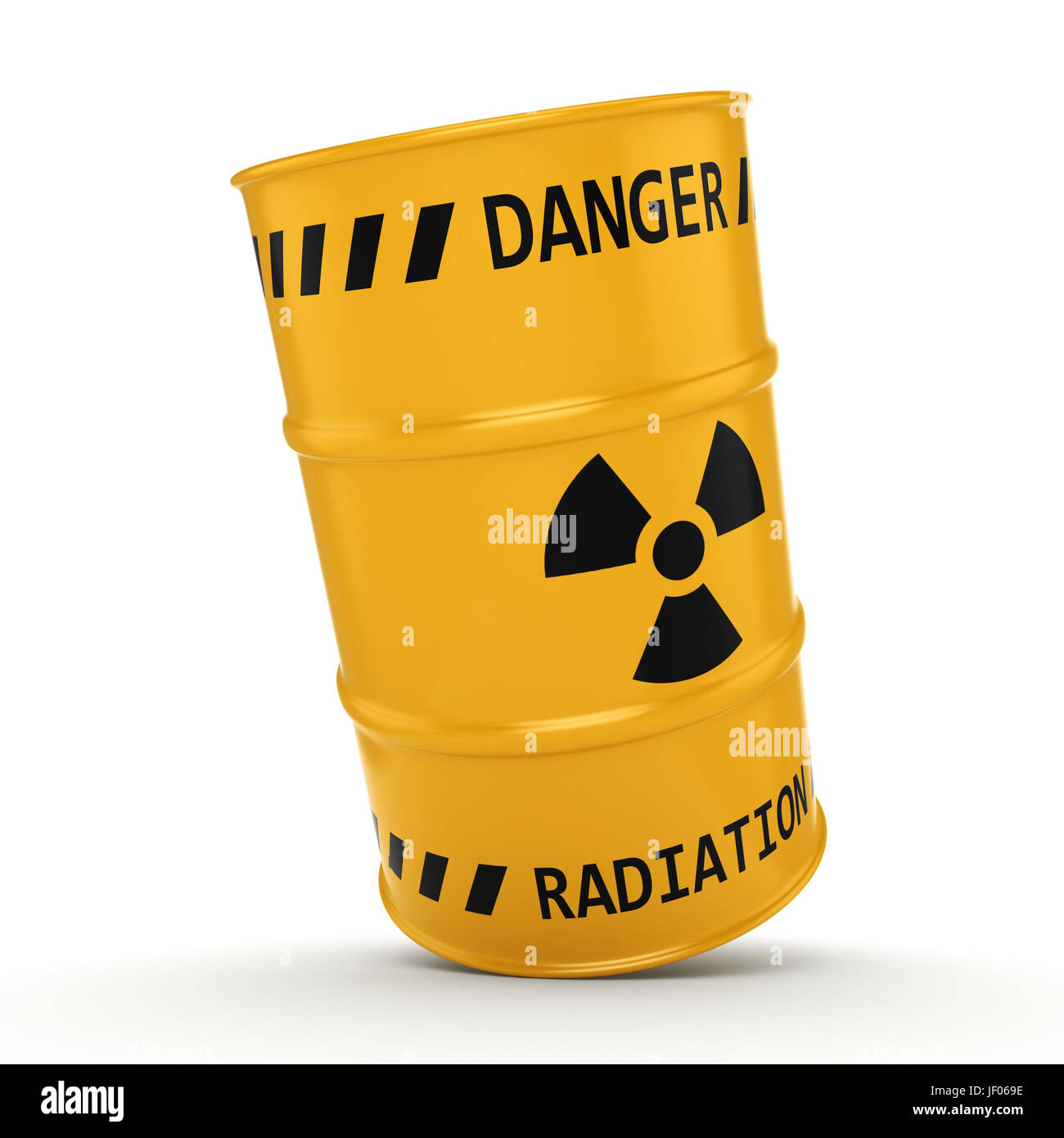 Yellow radioactive barrel Stock Photo - Alamy