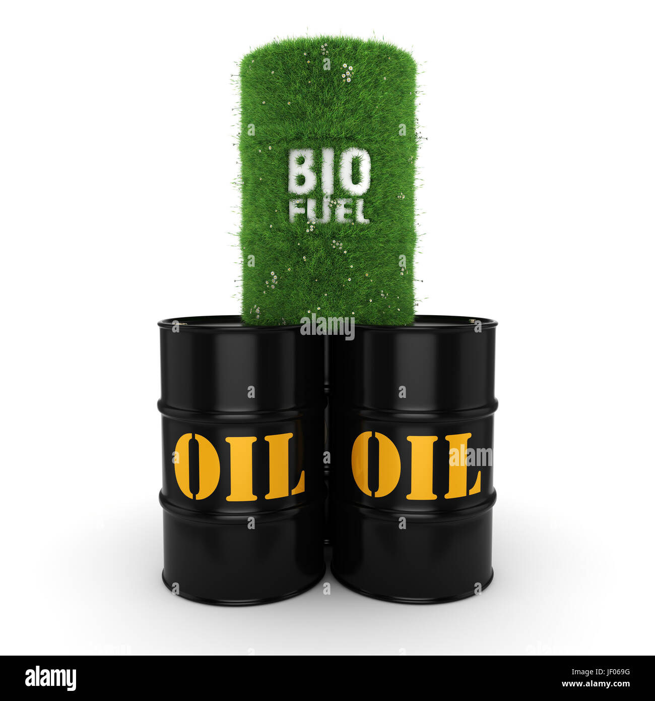 3D rendering barrels of biofuels Stock Photo - Alamy