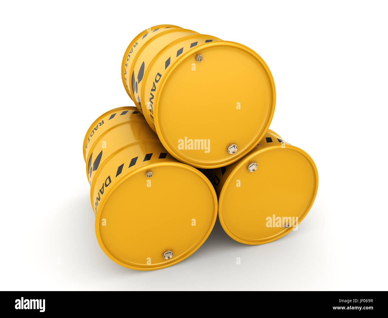 Yellow radioactive barrels Stock Photo - Alamy