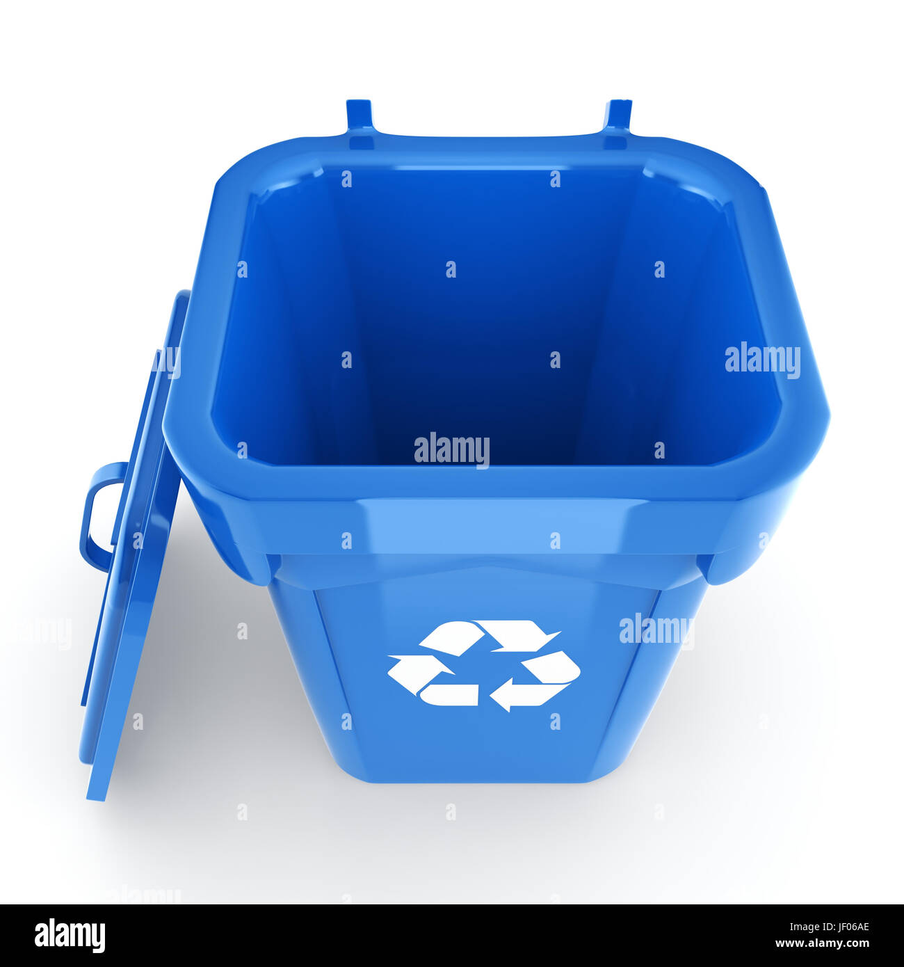 Blue Recycling Bin Stock Photo - Alamy