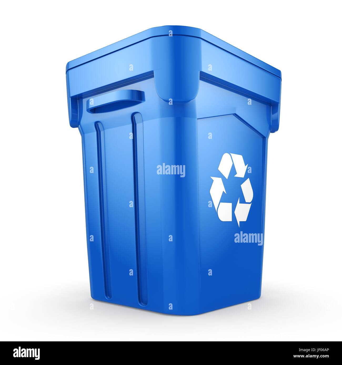 Blue Recycling Bin Stock Photo - Alamy