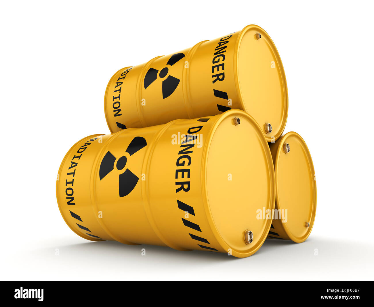 Yellow radioactive barrels Stock Photo - Alamy