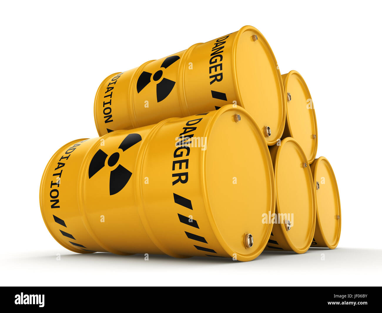 Yellow radioactive barrels Stock Photo - Alamy