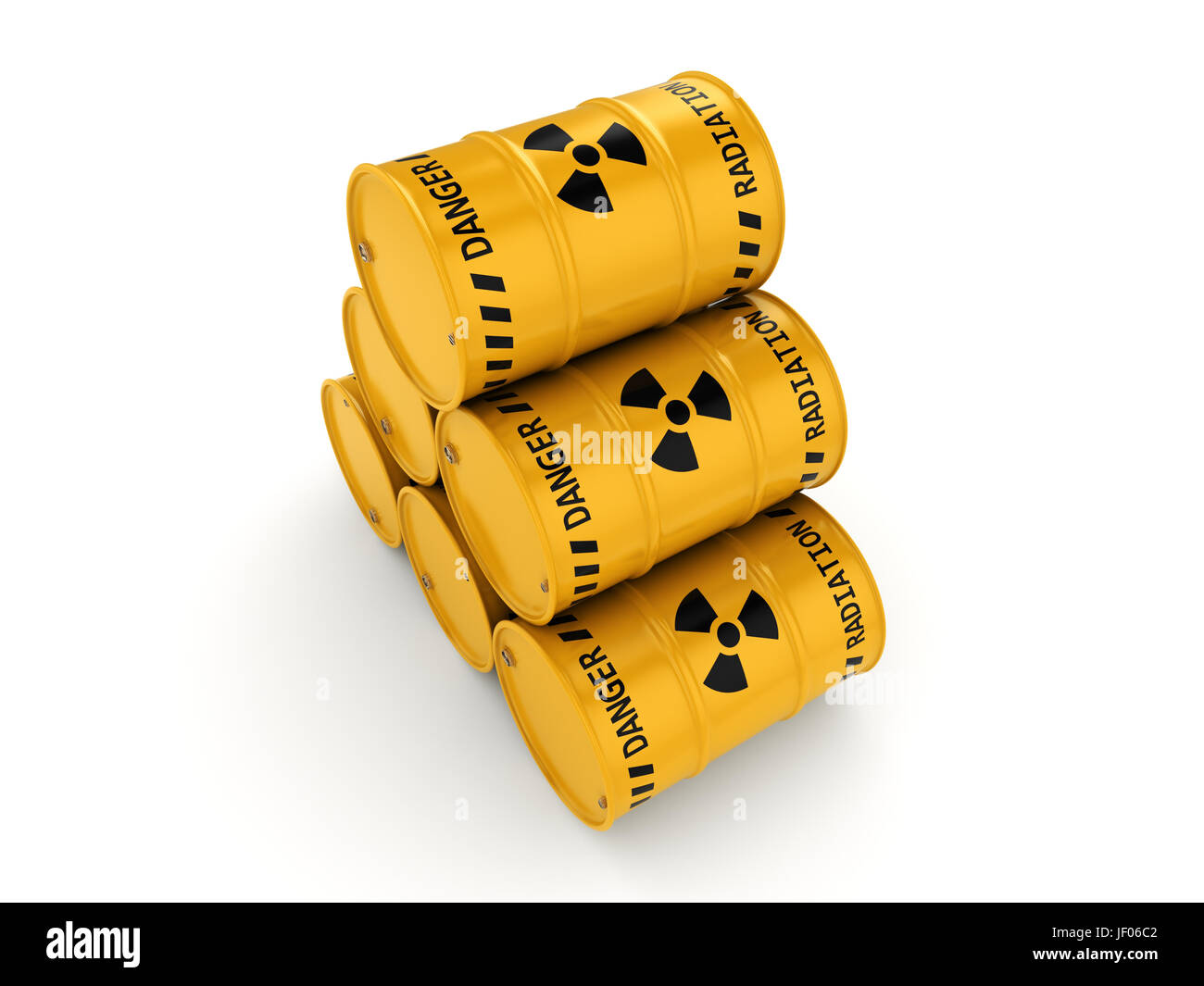 Yellow radioactive barrels Stock Photo - Alamy
