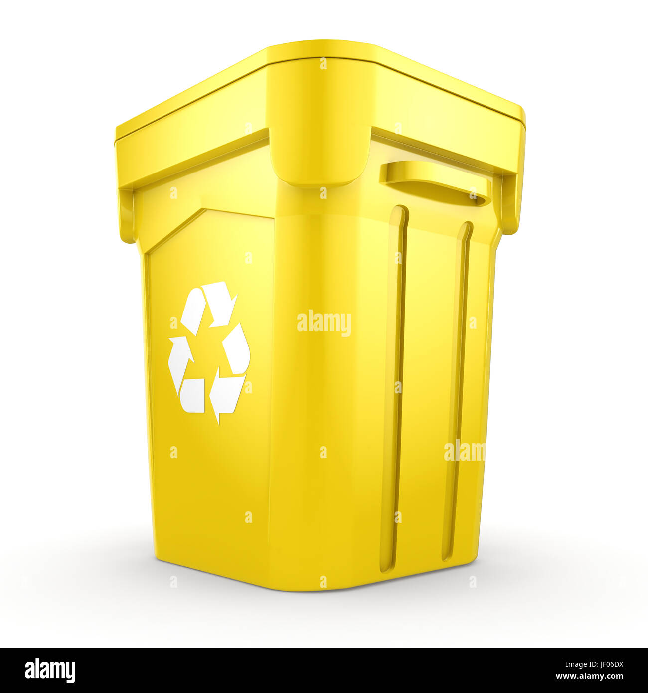 Yellow Recycling Bin Stock Photo - Alamy