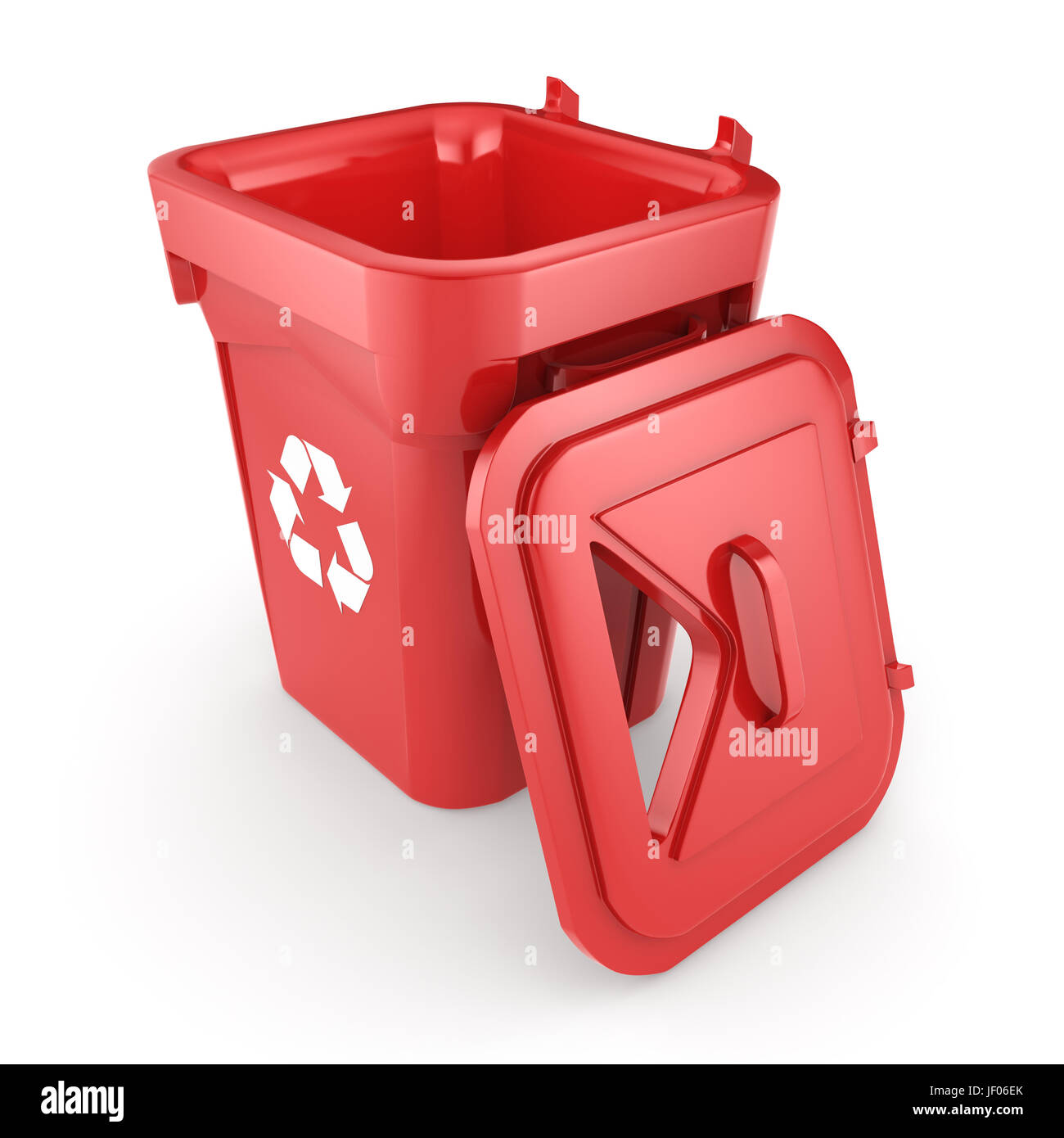 Red Recycling Bin Stock Photo - Alamy