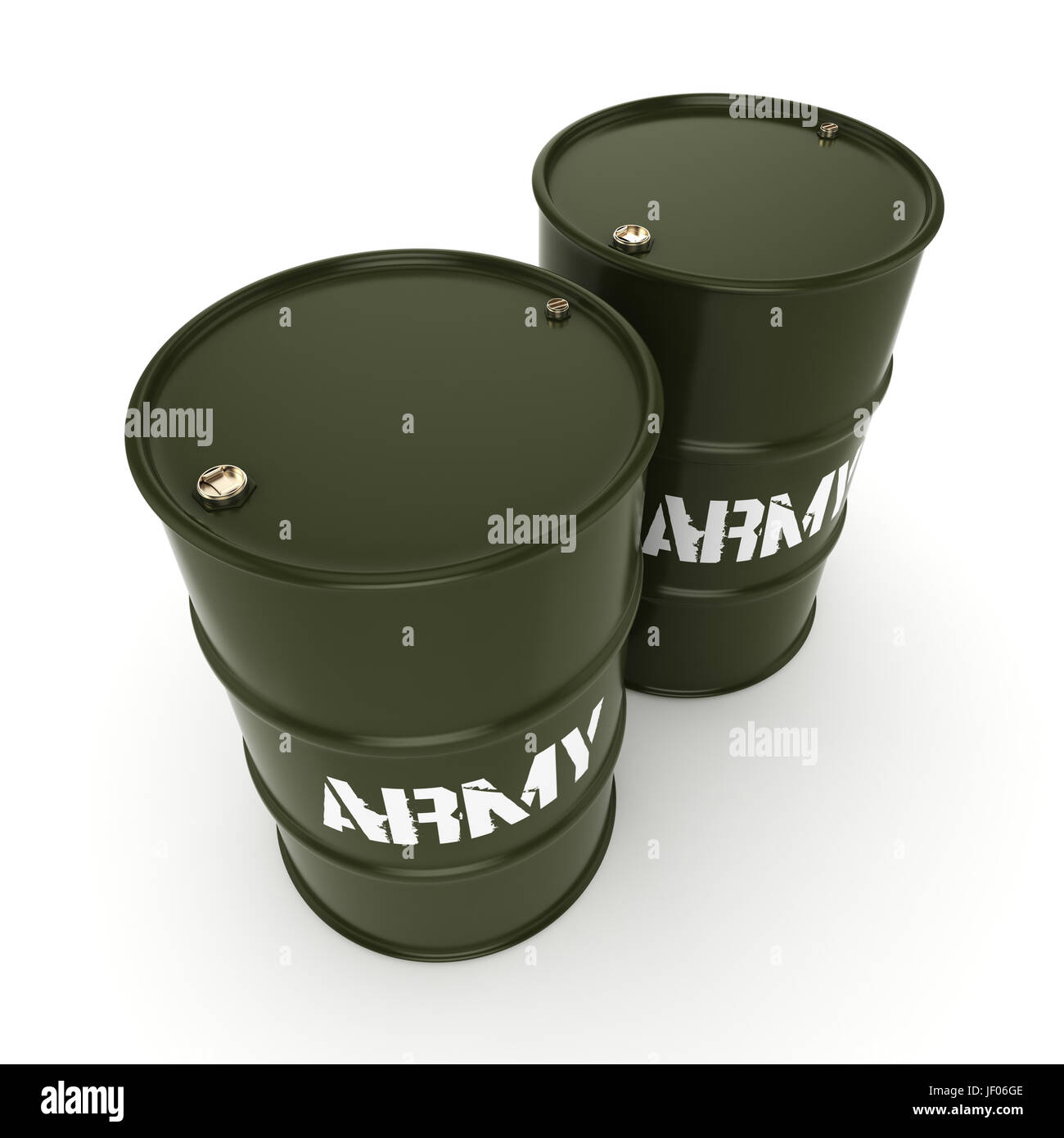 3D rendering army barrels Stock Photo - Alamy