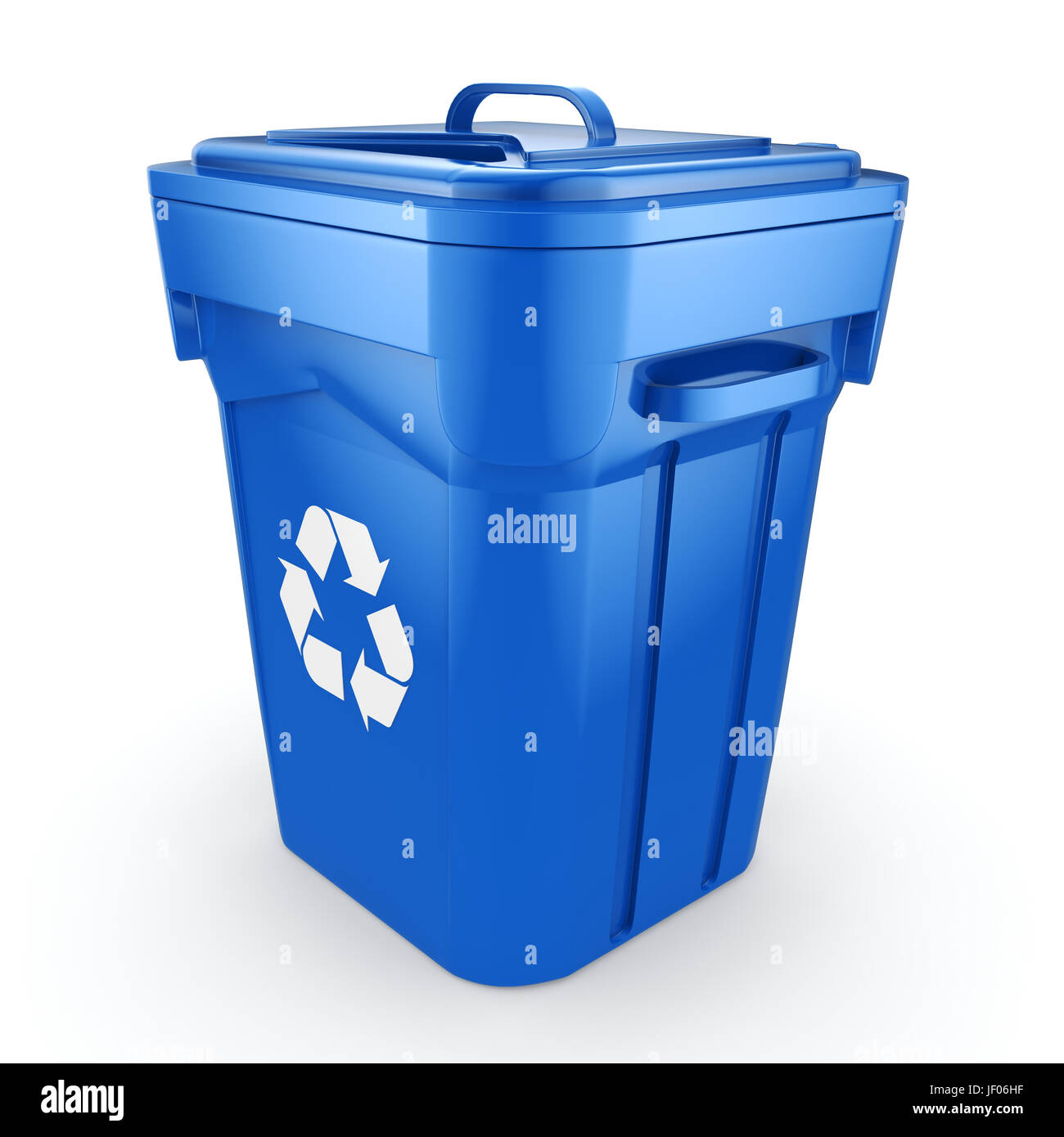 Blue Recycling Bin Stock Photo - Alamy