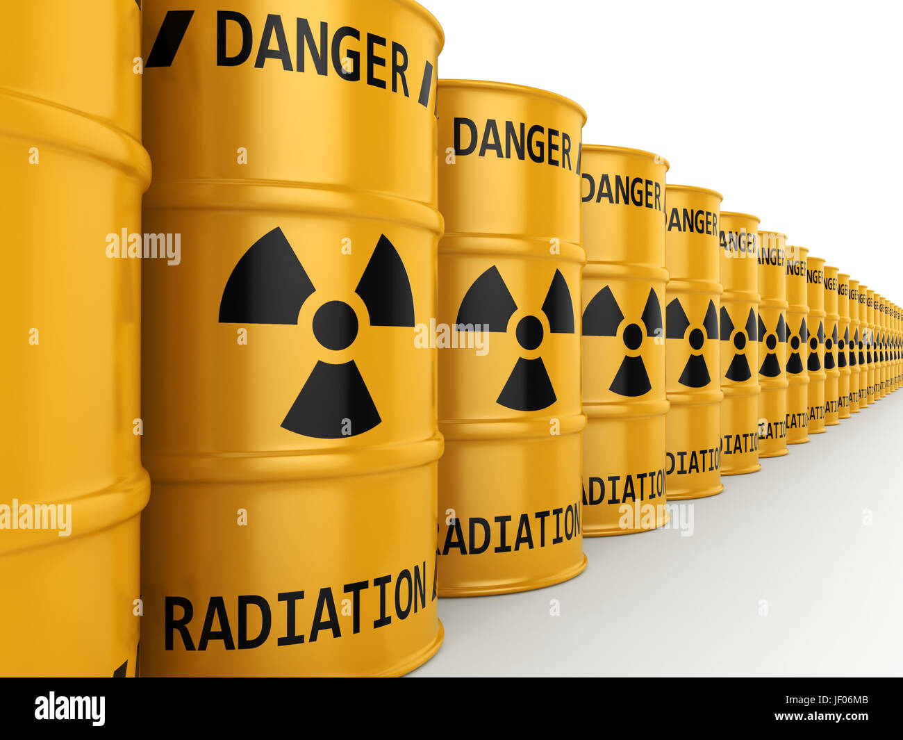 Yellow radioactive barrels Stock Photo - Alamy