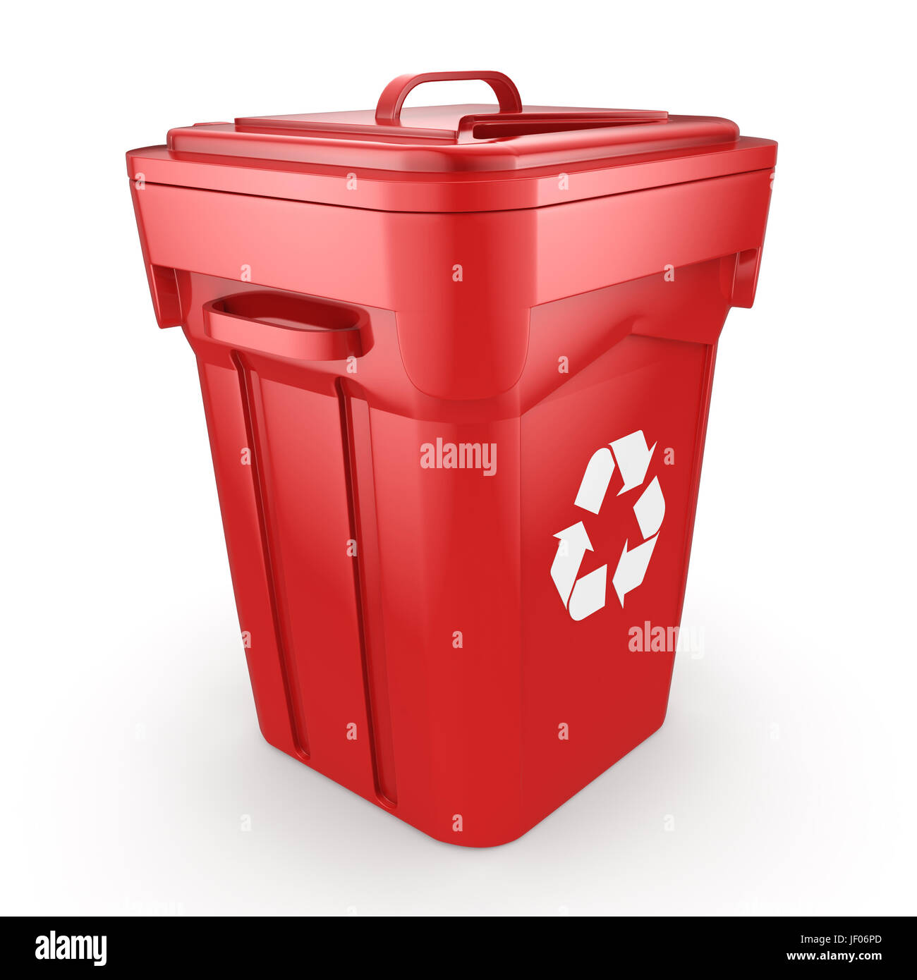 Red Recycling Bin Stock Photo - Alamy