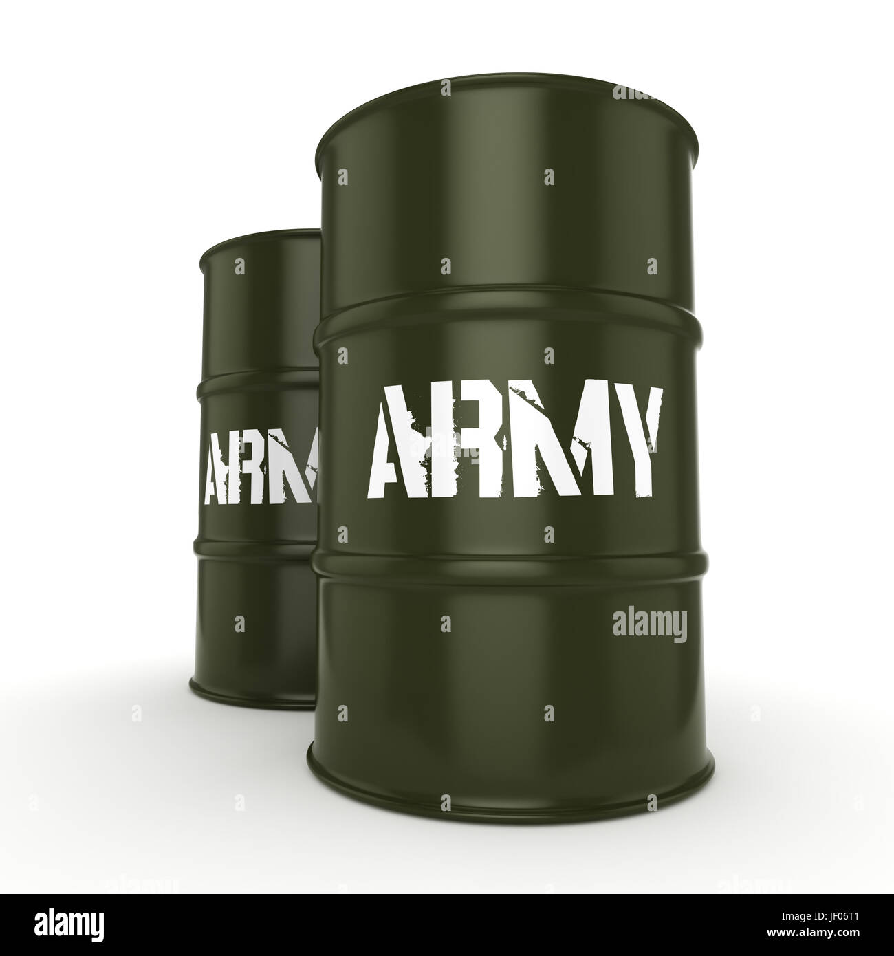 3D rendering army barrels Stock Photo - Alamy