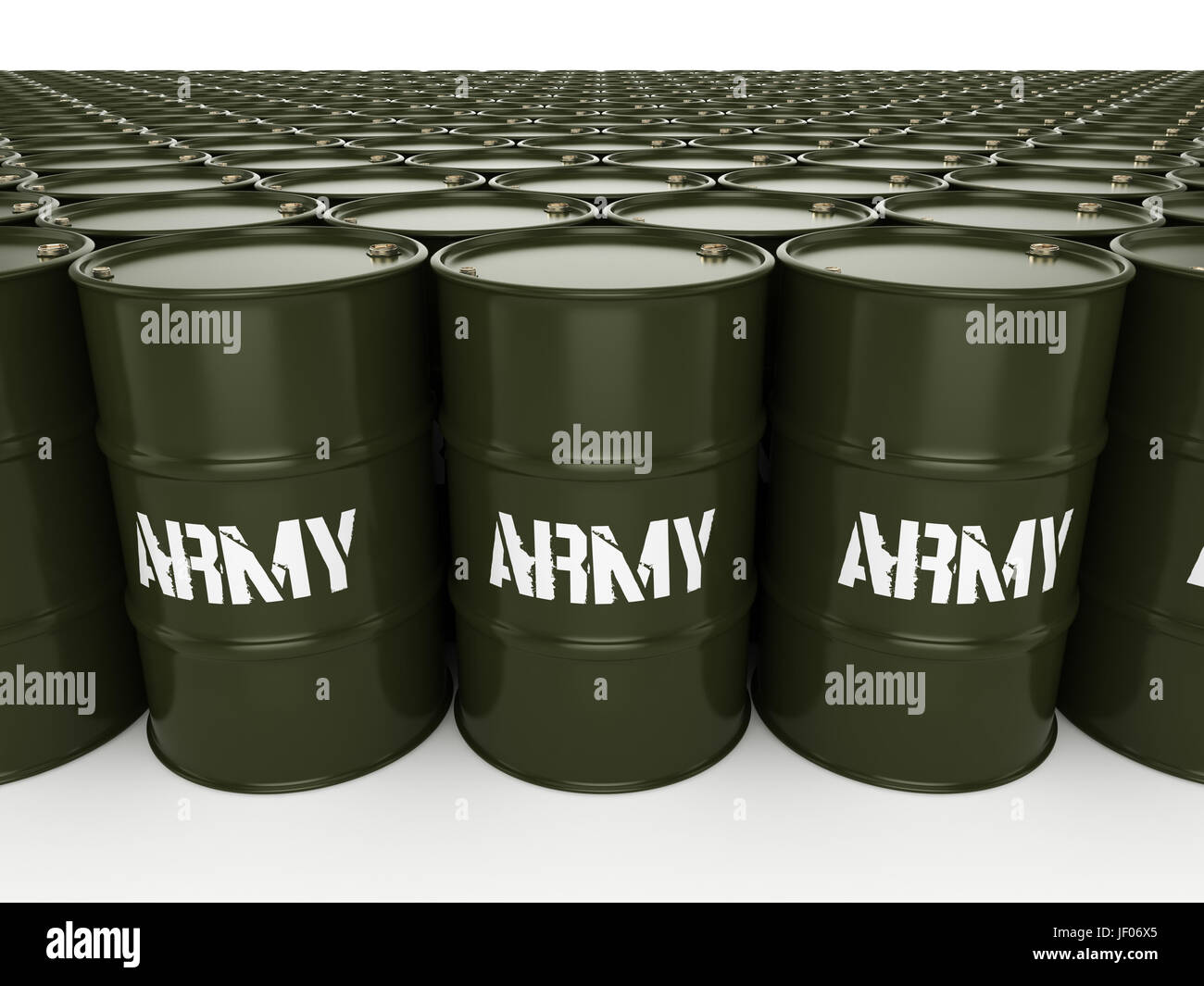3D rendering army barrels Stock Photo - Alamy