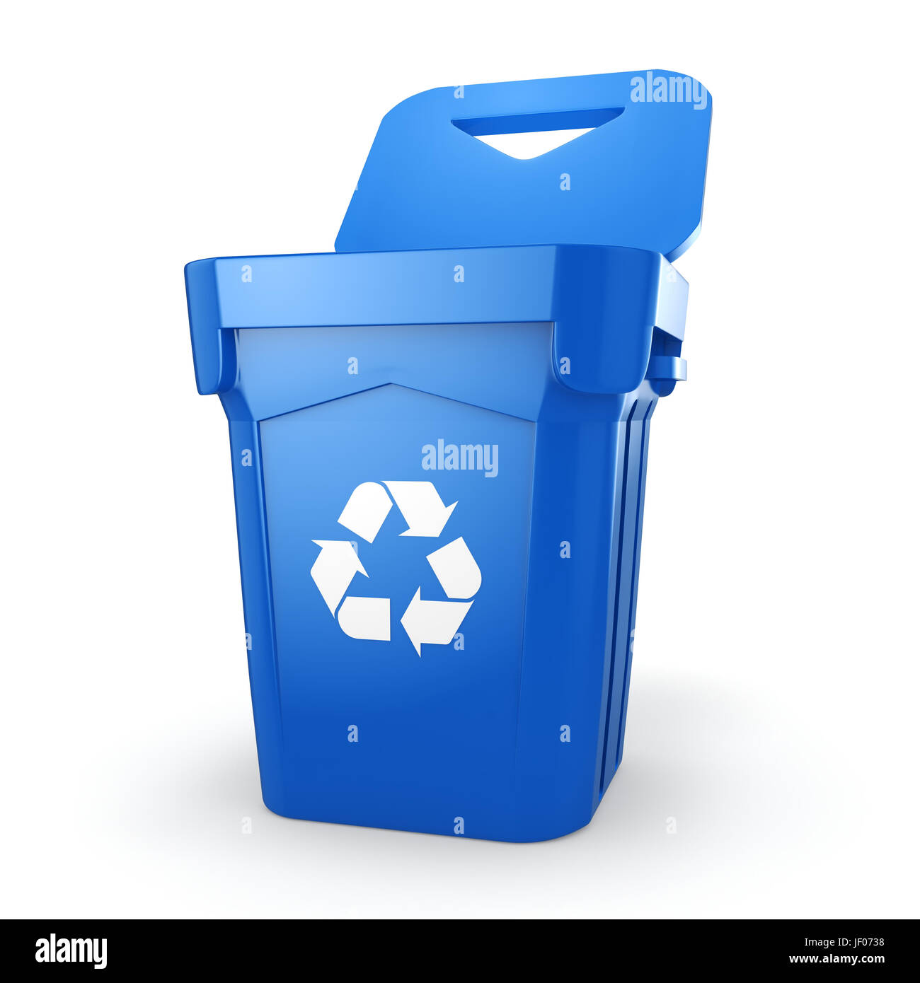 Blue Recycling Bin Stock Photo - Alamy