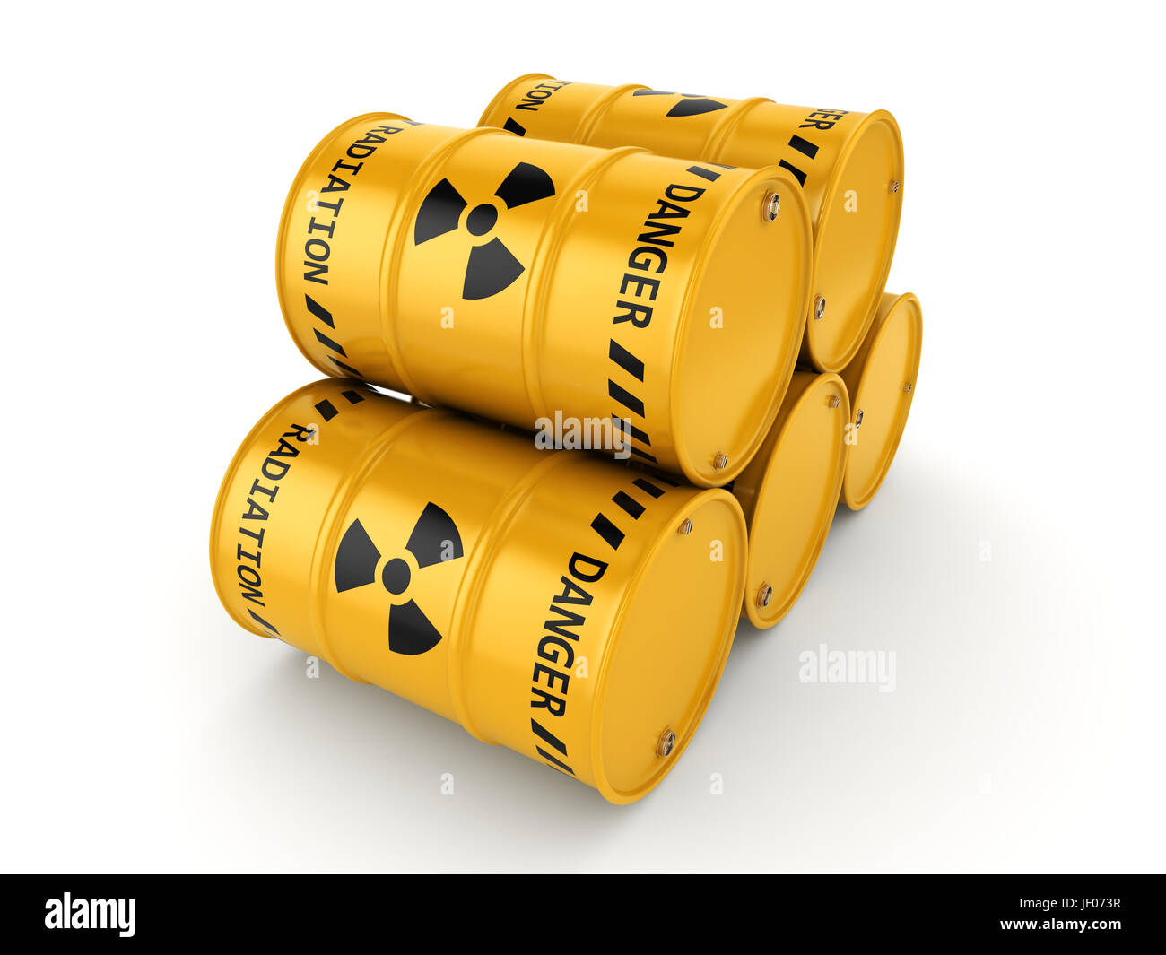 Yellow radioactive barrels Stock Photo - Alamy