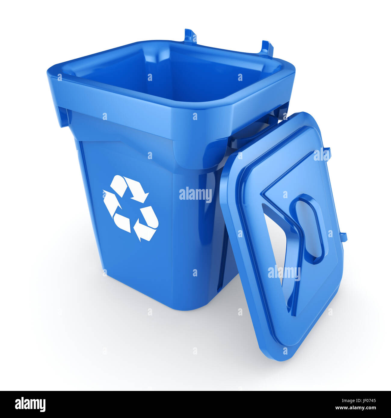 Blue Recycling Bin Stock Photo - Alamy