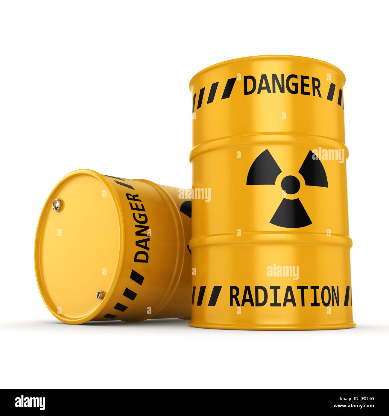 Yellow radioactive barrels Stock Photo - Alamy