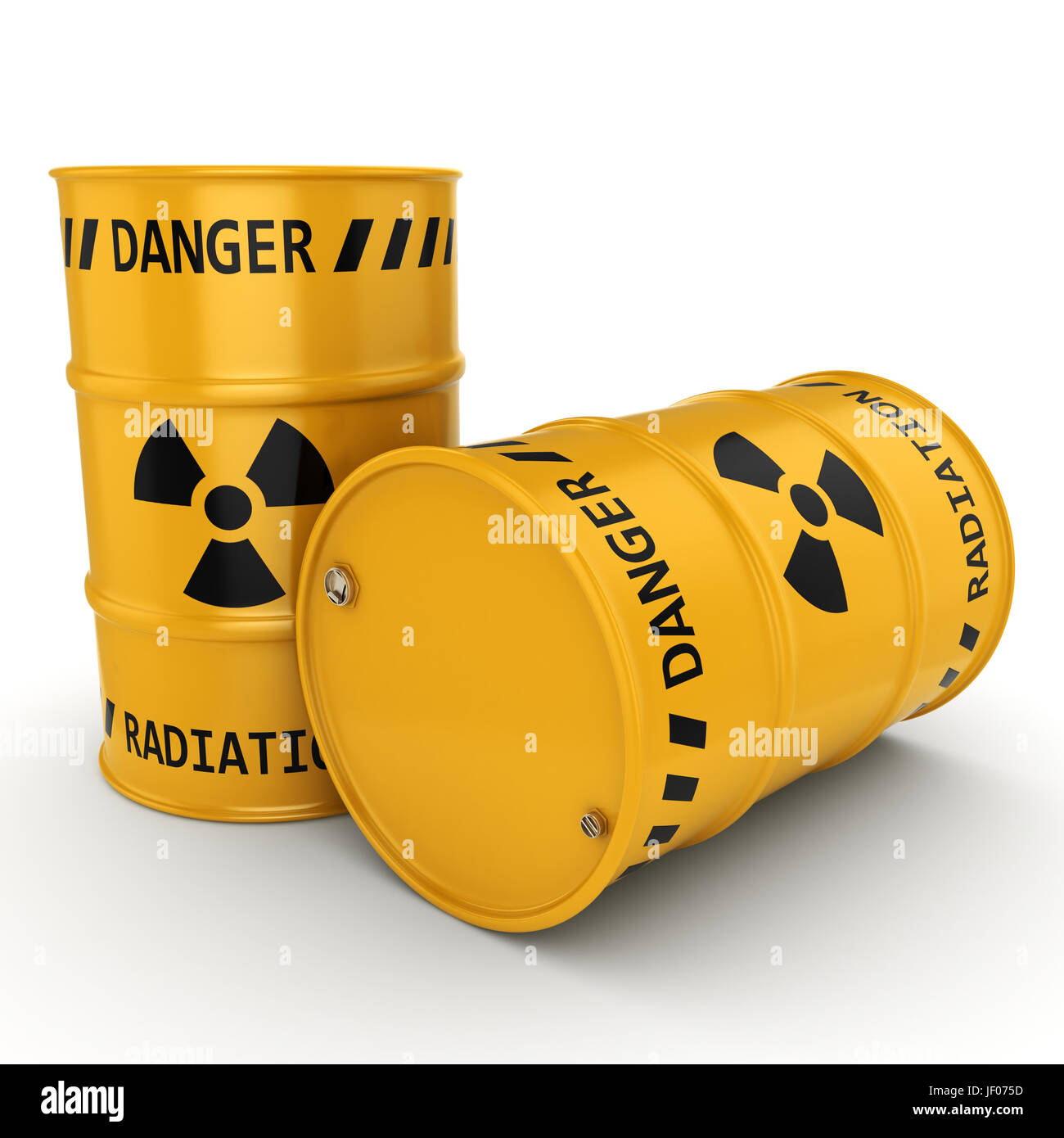 Yellow radioactive barrels Stock Photo - Alamy