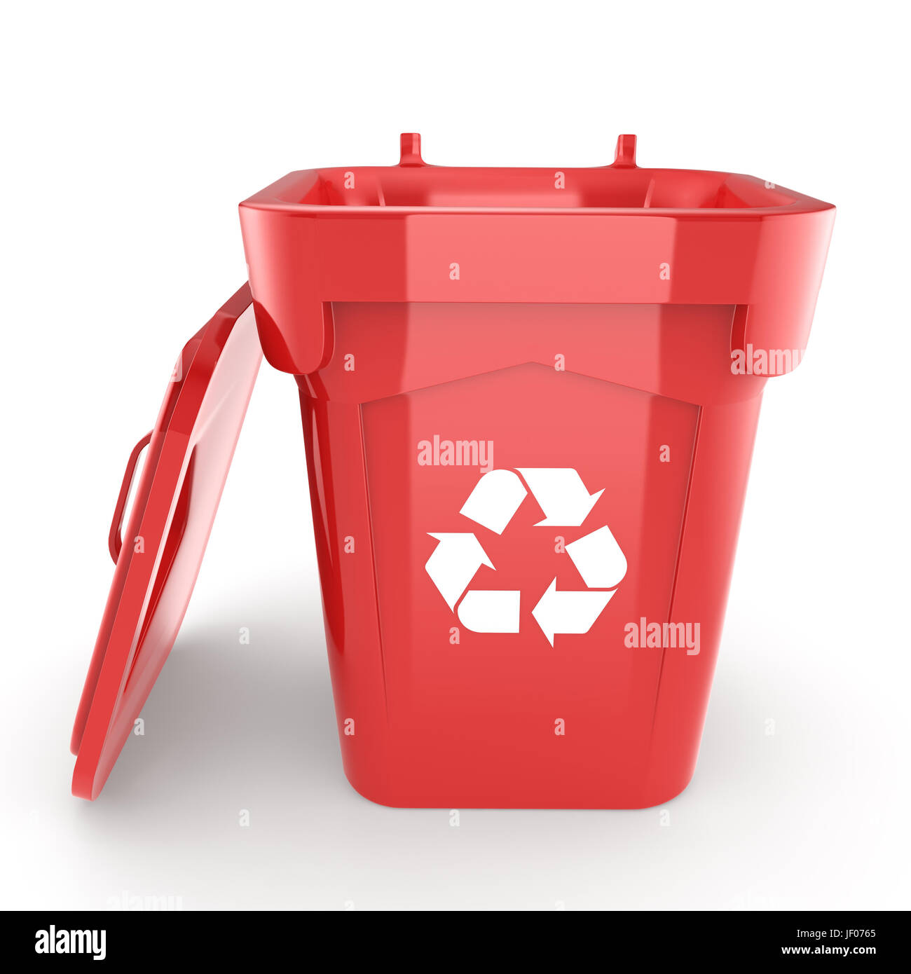 Red Recycling Bin Stock Photo - Alamy
