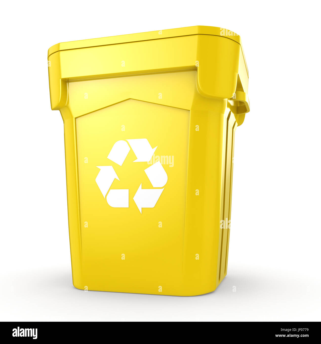 Yellow Recycling Bin Stock Photo - Alamy