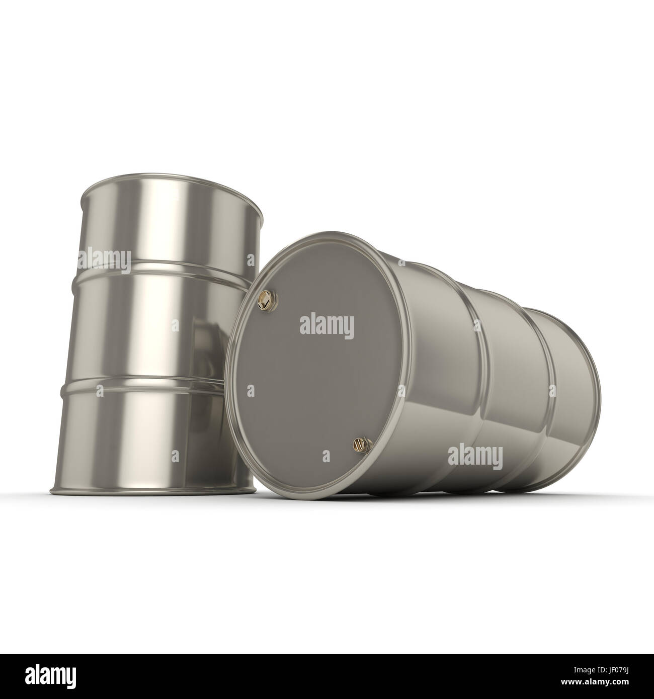 Many chrome barrels Stock Photo - Alamy
