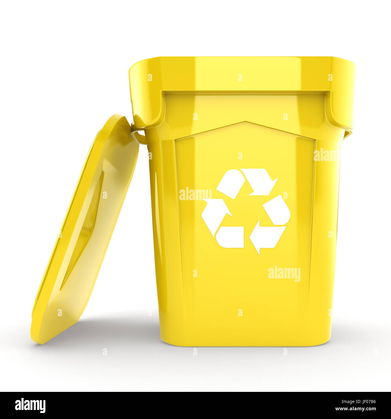 Yellow Recycling Bin Stock Photo - Alamy