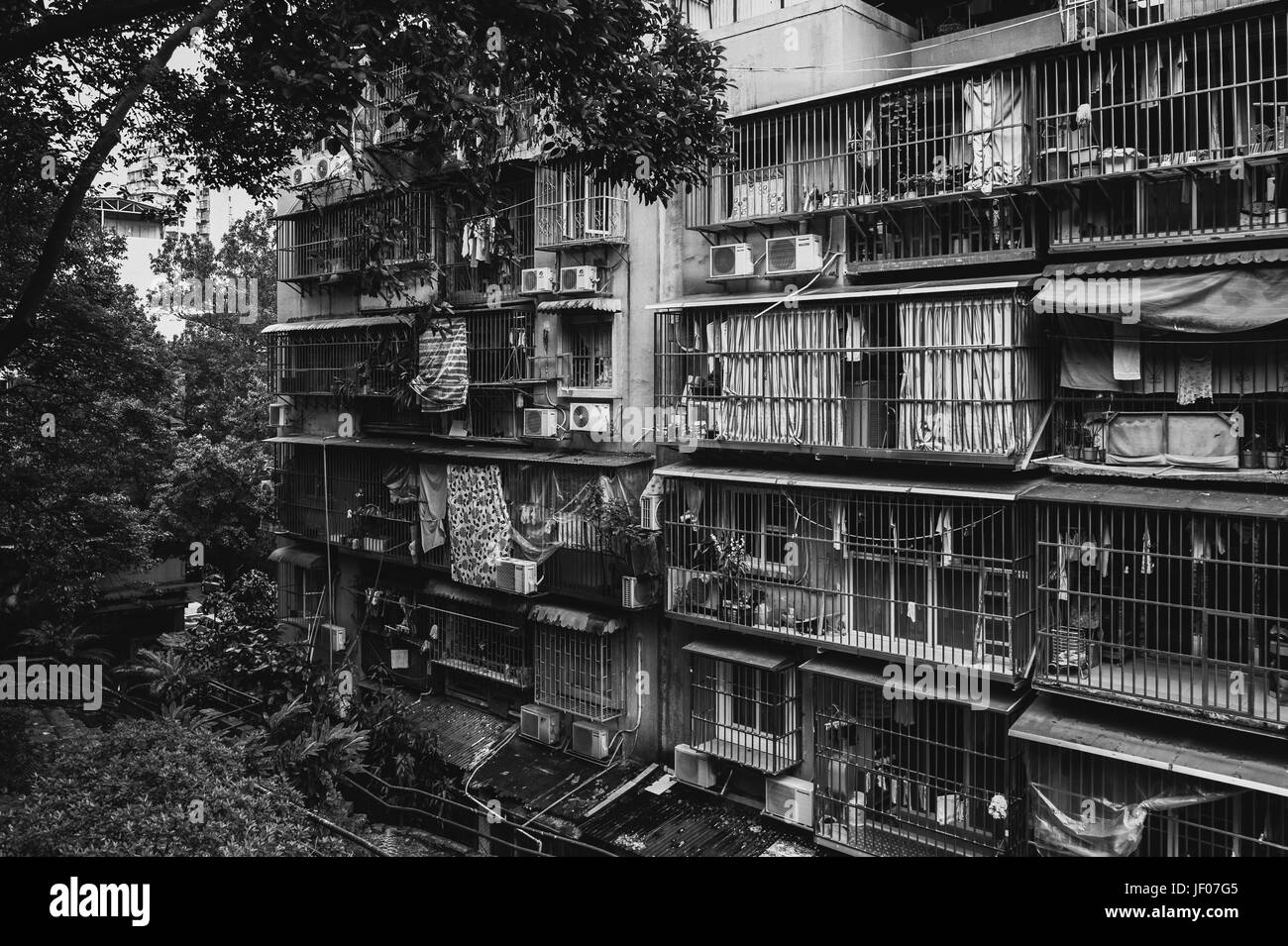 June 16, 2017 - Macau : Old apartment block in Macau Stock Photo - Alamy