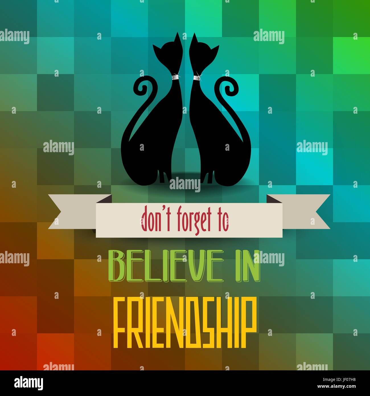 friendship, greeting, animal, pets, enjoy, poster, equal, illustration ...