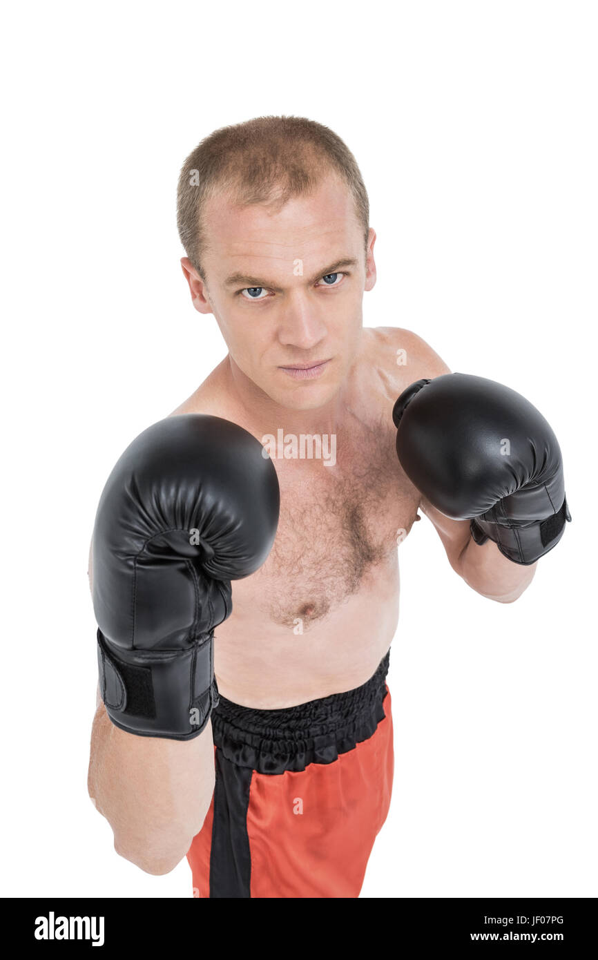Portrait of boxer performing boxing stance Stock Photo - Alamy