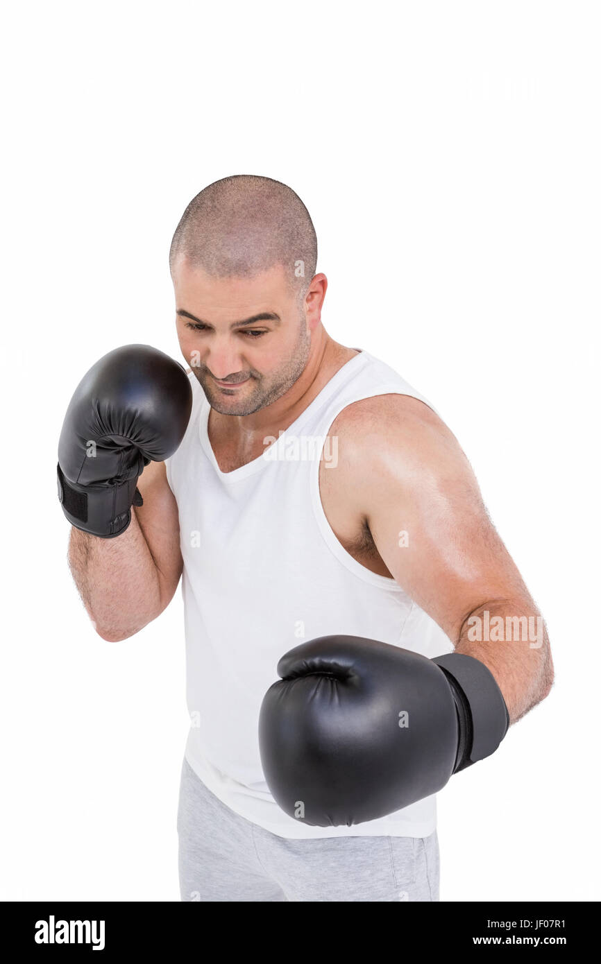 Confident boxer performing boxing stance Stock Photo - Alamy
