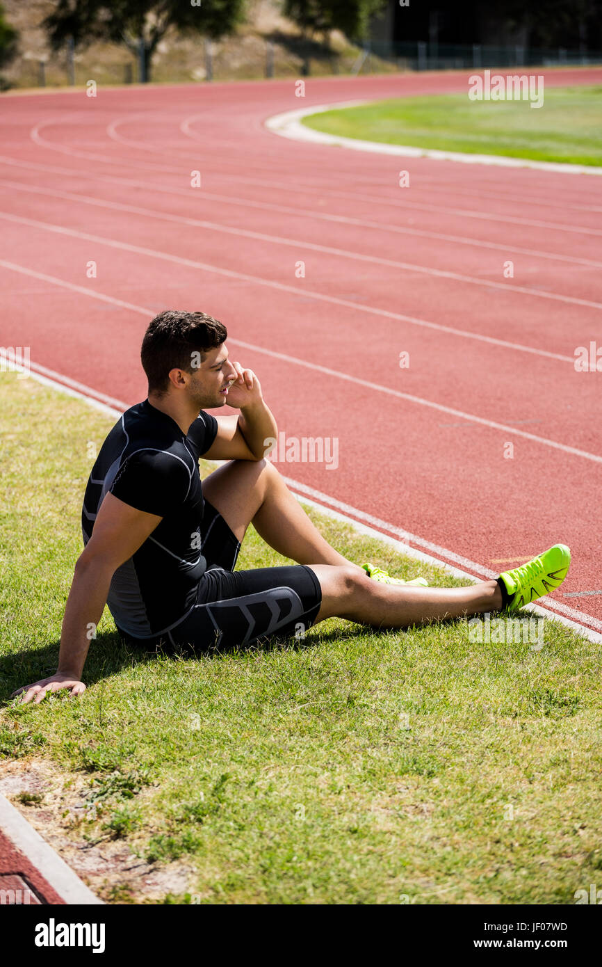 Athlete talking on the phone Stock Photo - Alamy