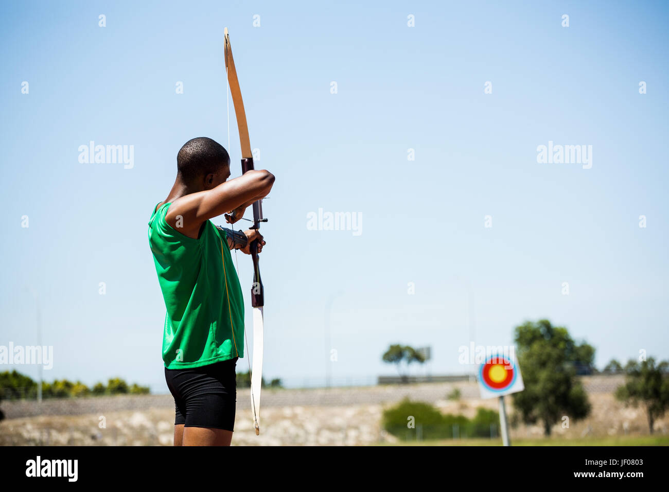 Athlete practicing archery Stock Photo - Alamy