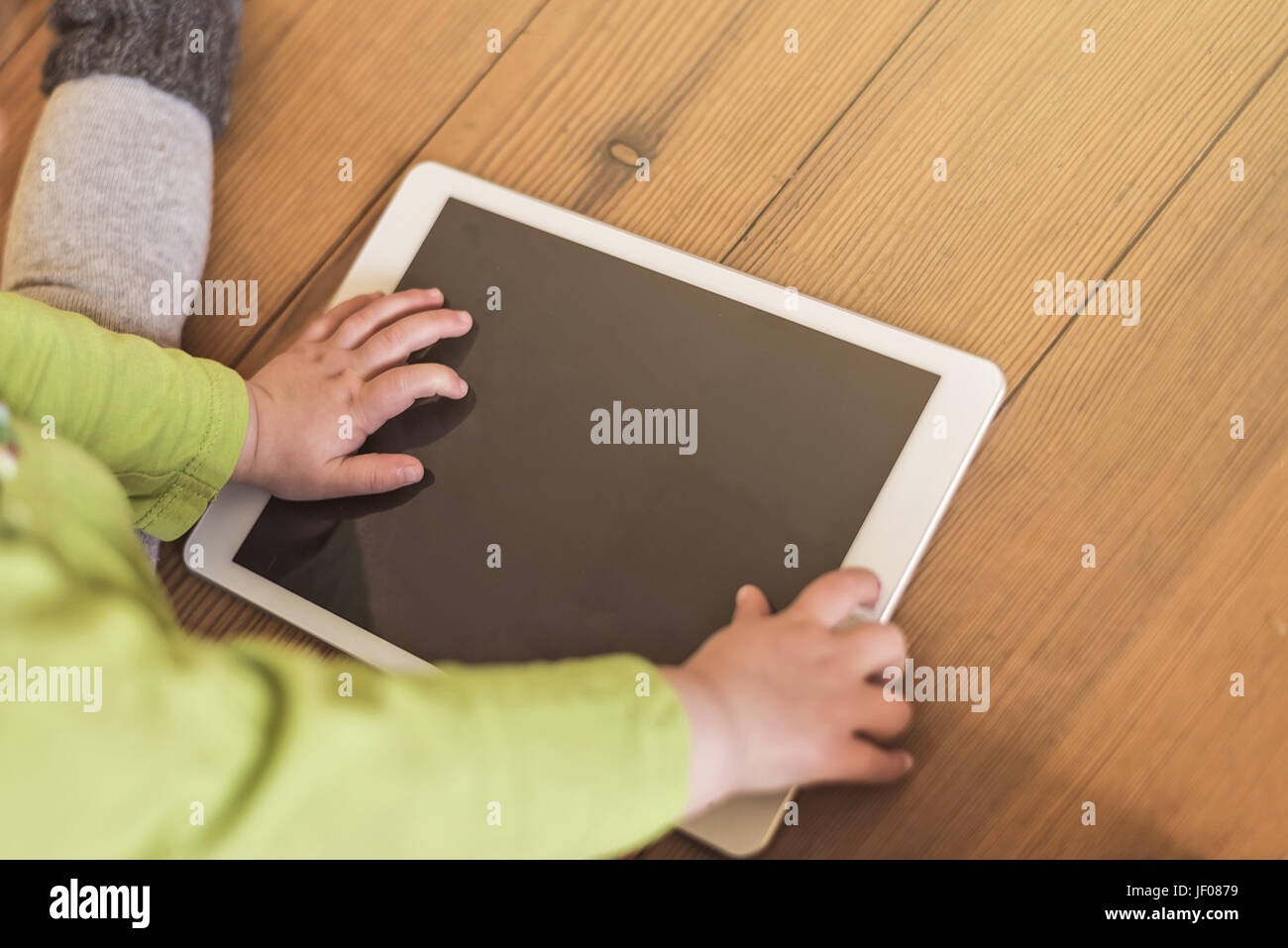 Toddler at computer hi-res stock photography and images - Alamy