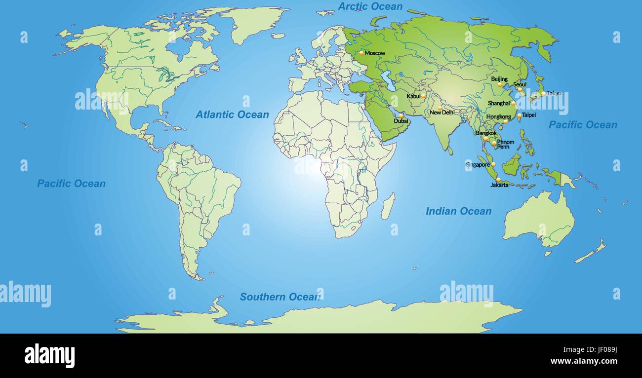 Asienkarte hi-res stock photography and images - Alamy