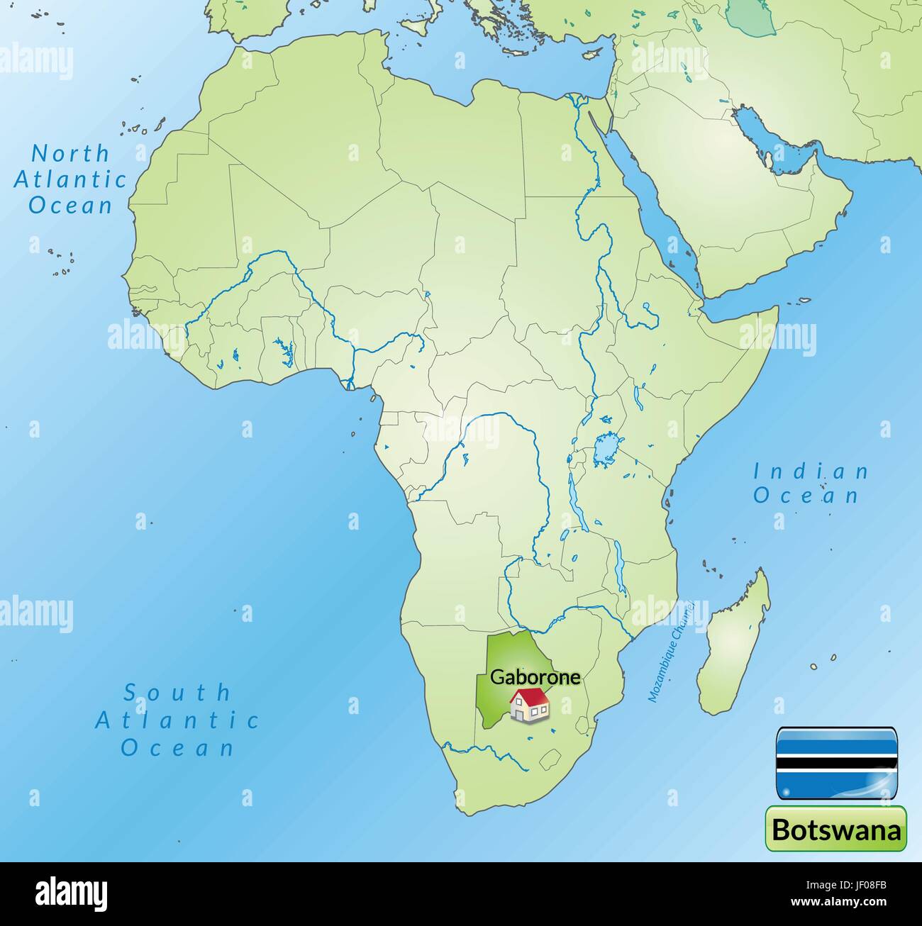 Map of botswana hi-res stock photography and images - Alamy
