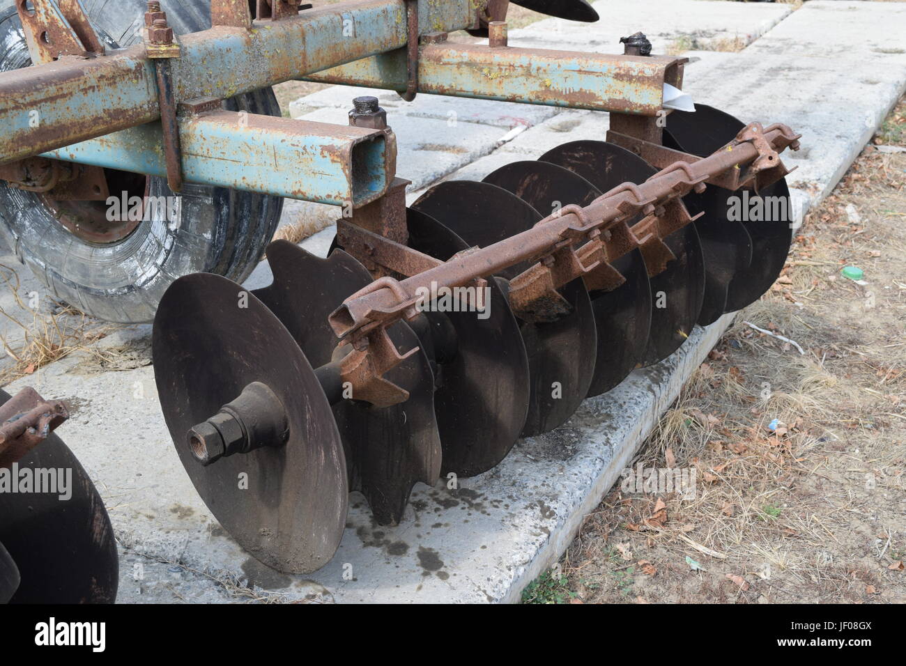 The disk harrow. Agricultural machinery for processing of the soil in ...