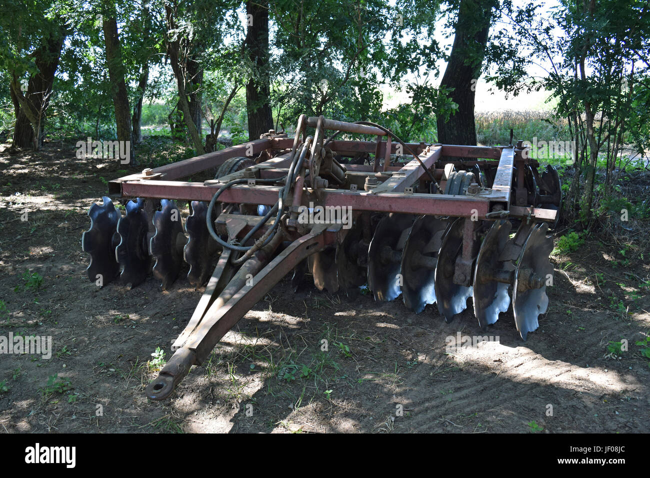 The disk harrow. Agricultural machinery for processing of the soil in ...