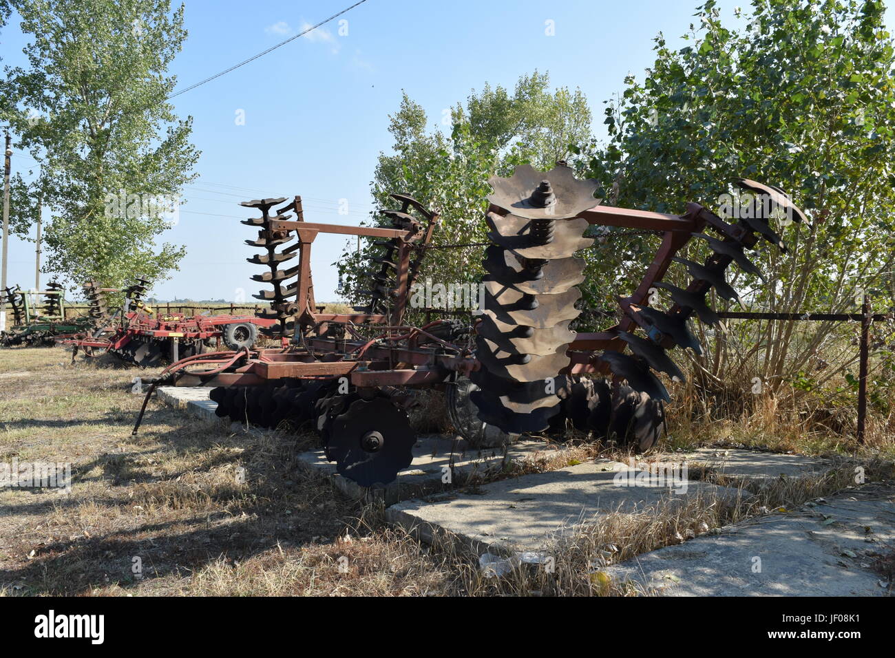 The disk harrow. Agricultural machinery for processing of the soil in ...