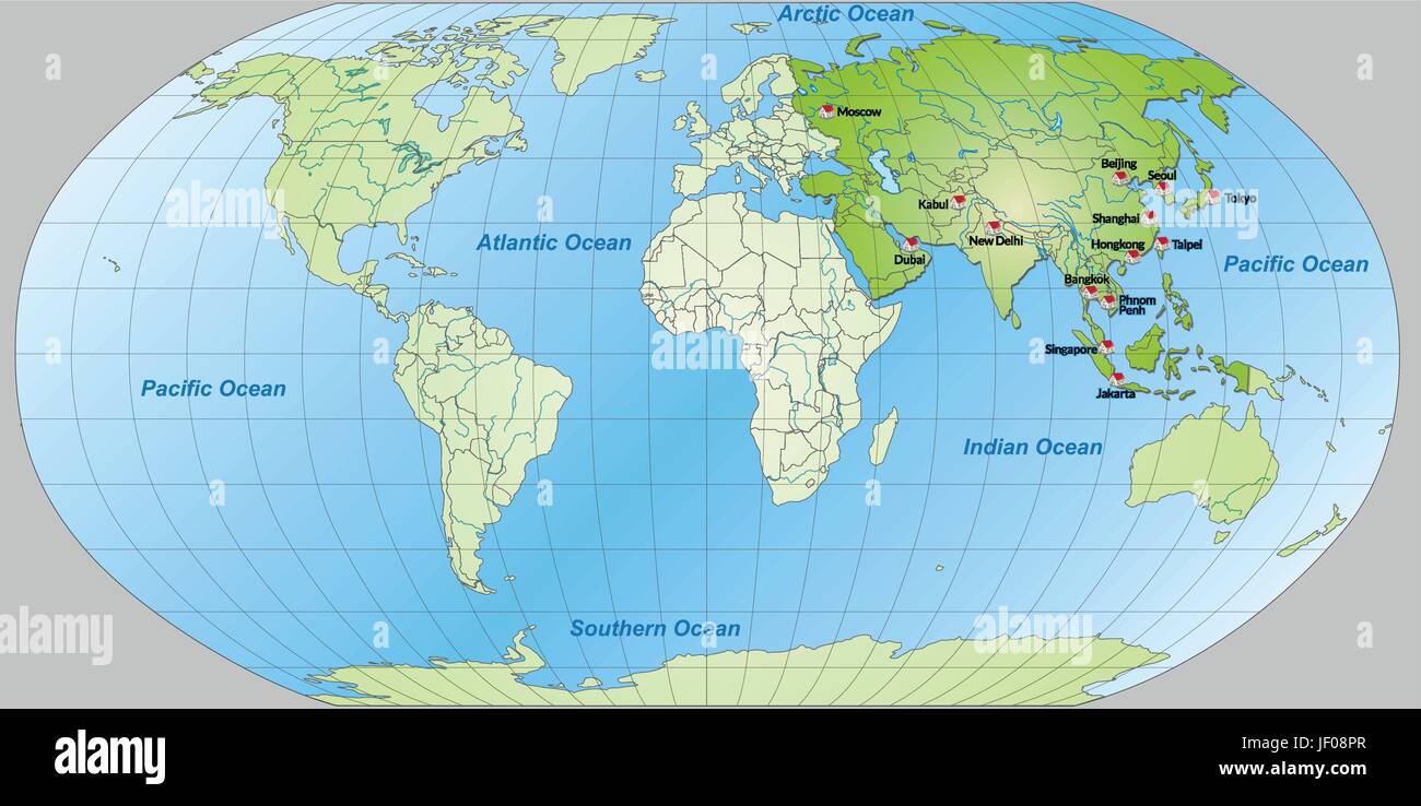 Map of asia hi-res stock photography and images - Alamy