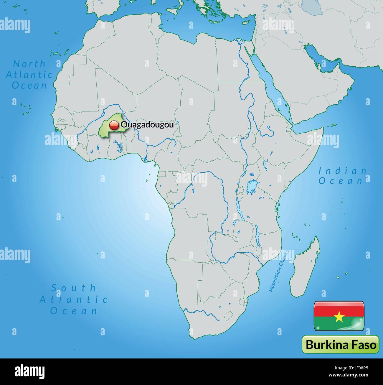 map of burkina-faso with capitals in pastel green Stock Vector Image ...