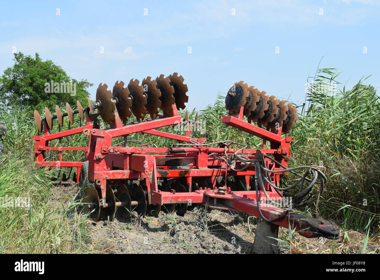 The disk harrow. Agricultural machinery for processing of the soil in ...
