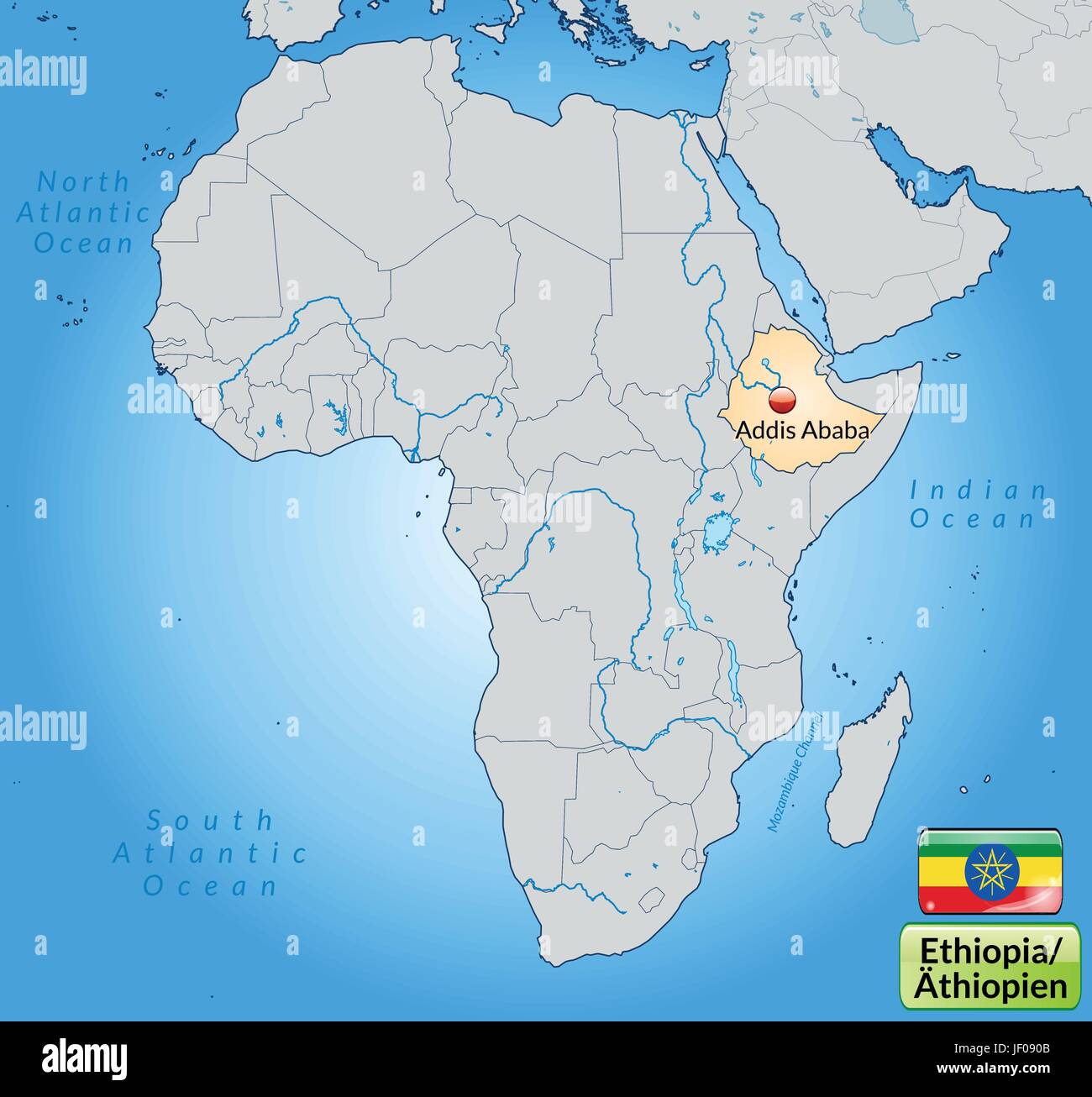 Map of ethiopia abyssinia hi-res stock photography and images - Alamy