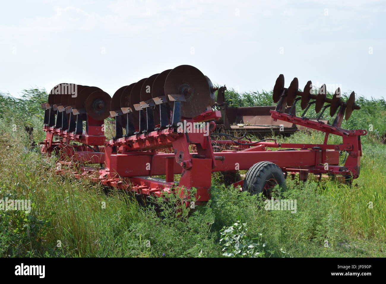 The disk harrow. Agricultural machinery for processing of the soil in ...