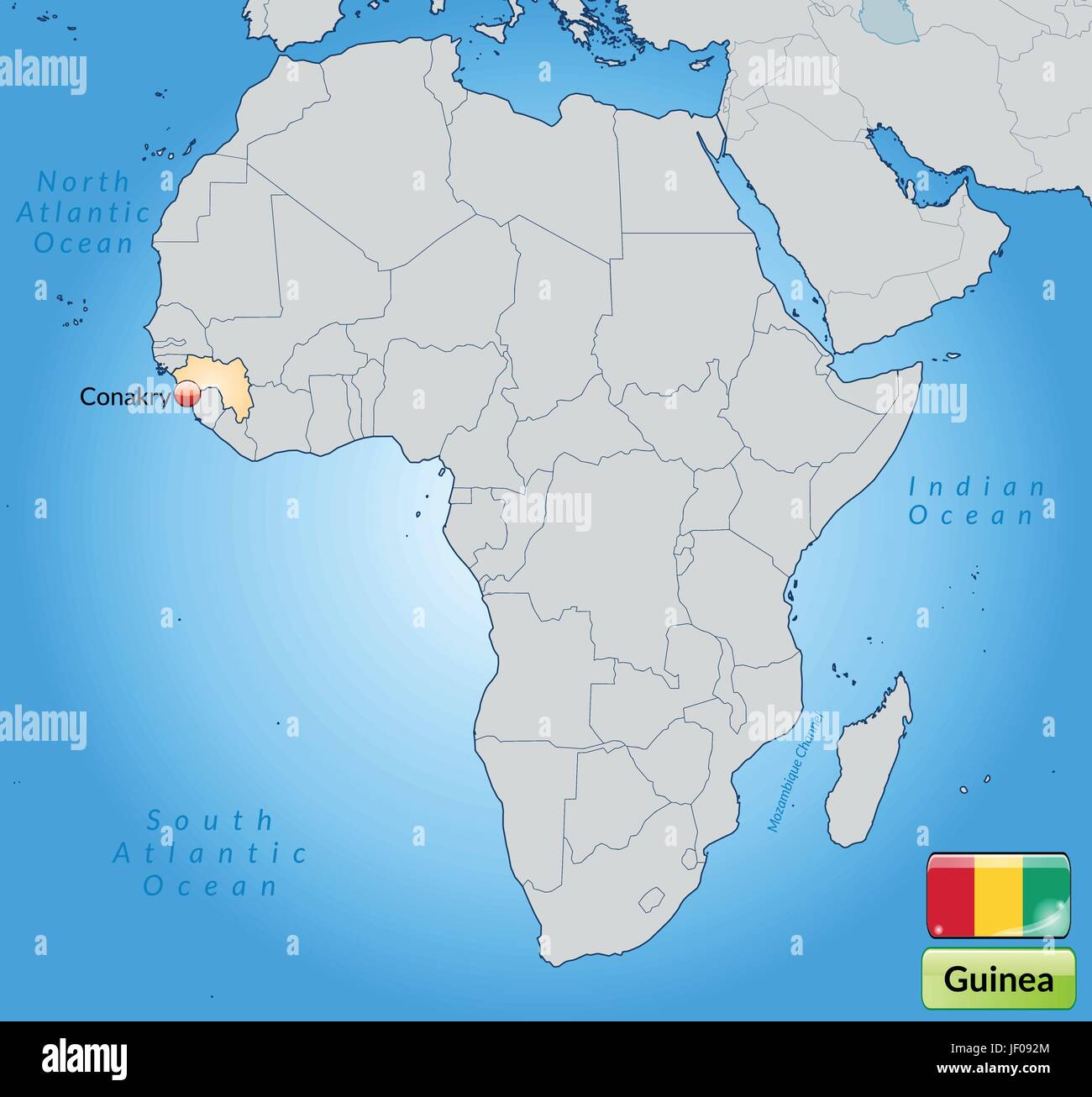 map of guinea with capitals in pastelorange Stock Vector Image & Art ...