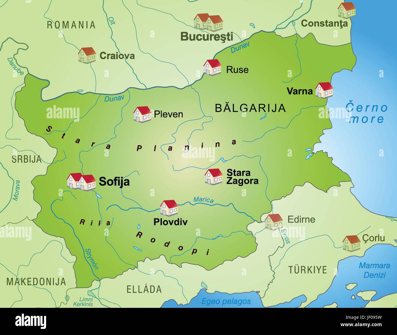 Map of bulgaria hi-res stock photography and images - Alamy