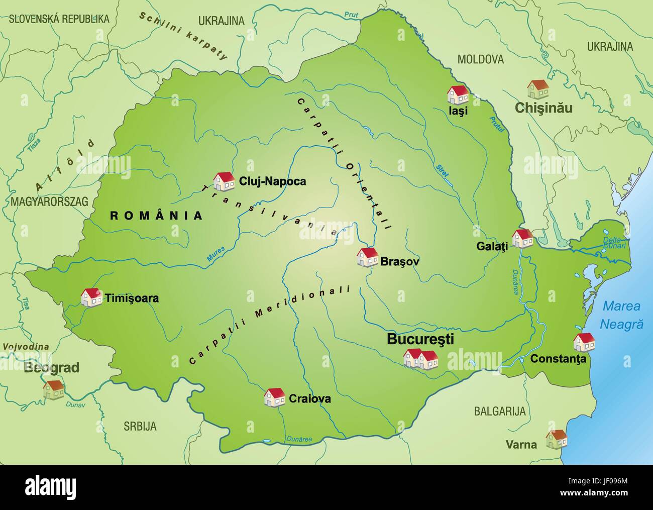 Romania map Stock Vector Images - Alamy