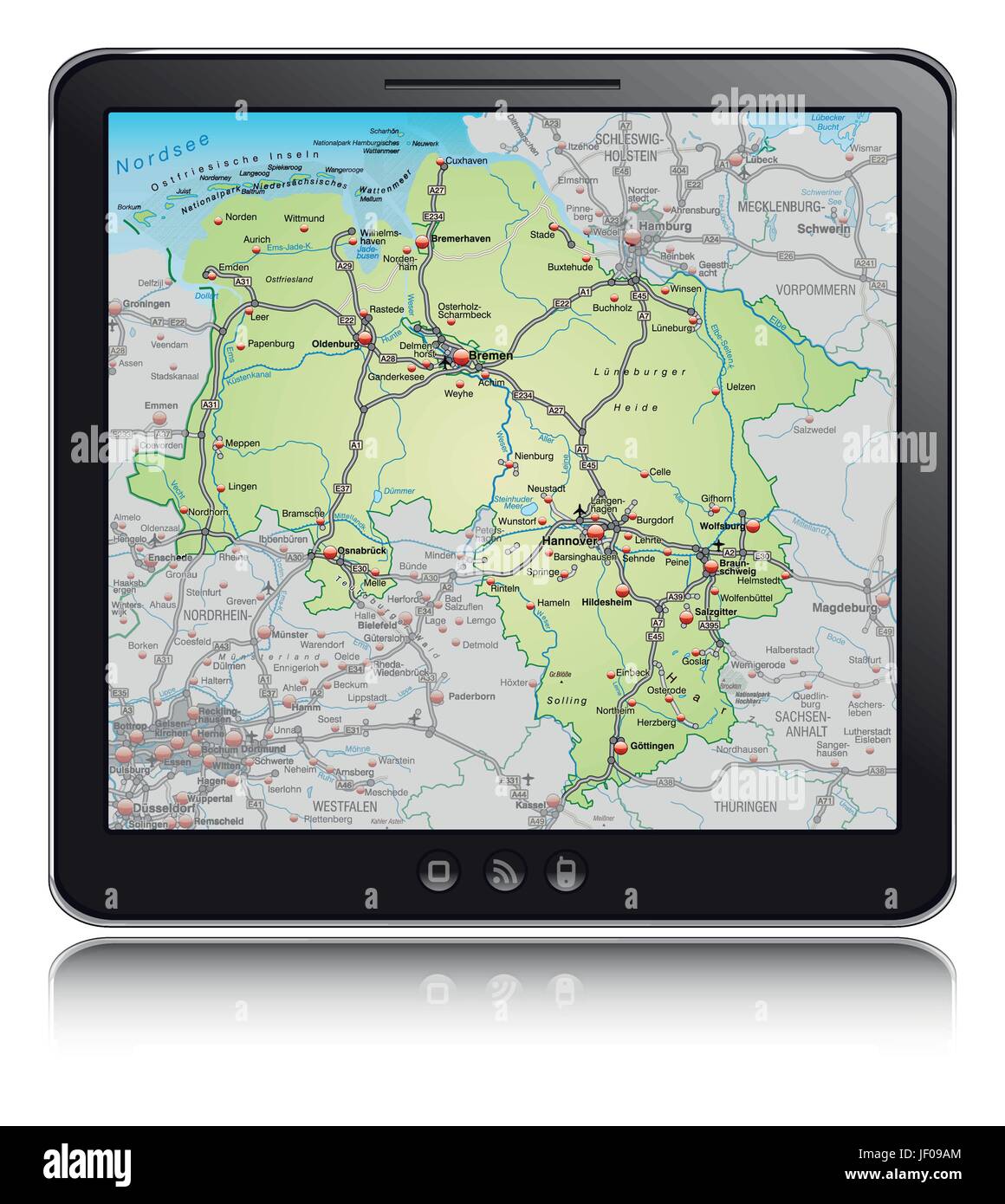 Map of lowersaxony Stock Vector Images - Alamy