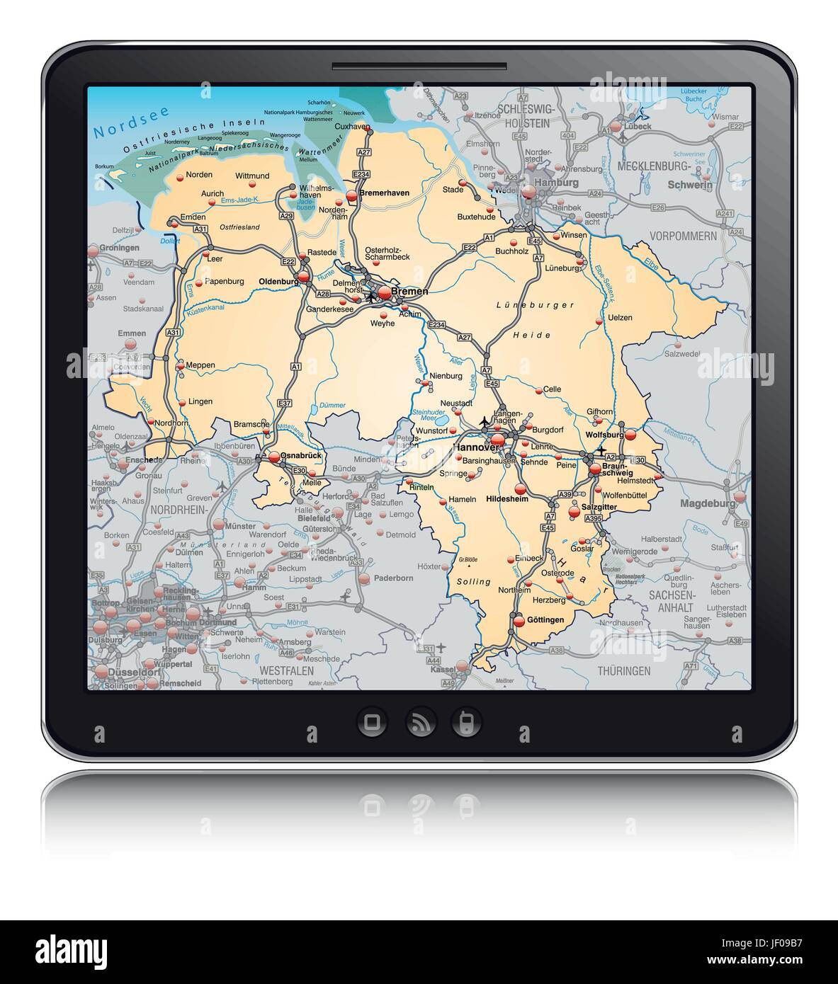 Map of lowersaxony Stock Vector Images - Alamy