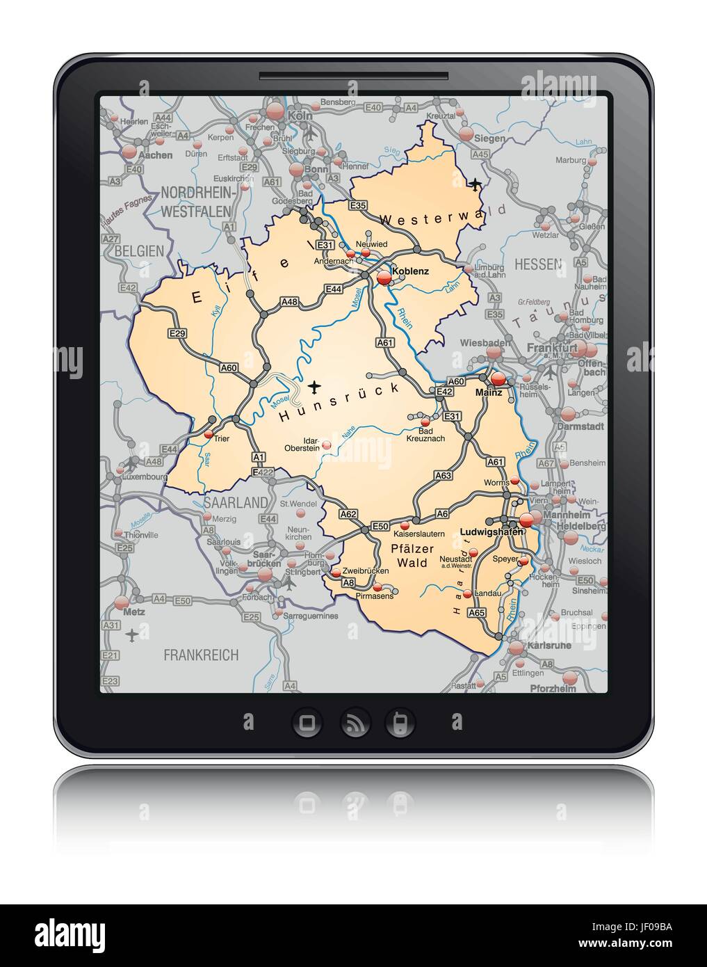 Rhineland palatinate map hi-res stock photography and images - Alamy