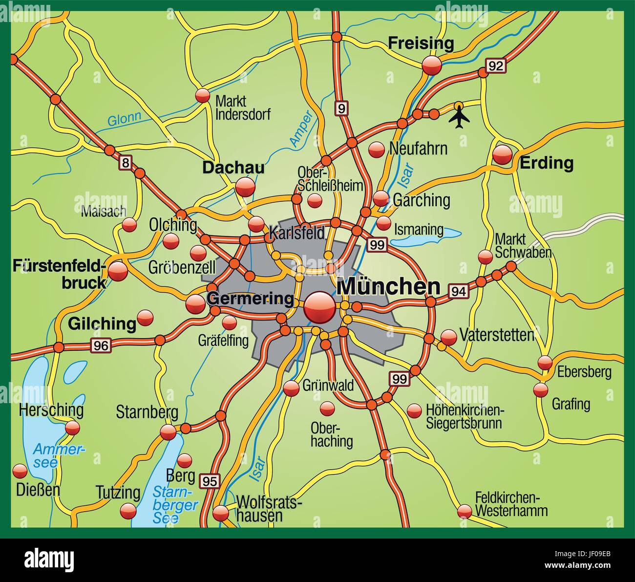 Map of munich hi-res stock photography and images - Alamy