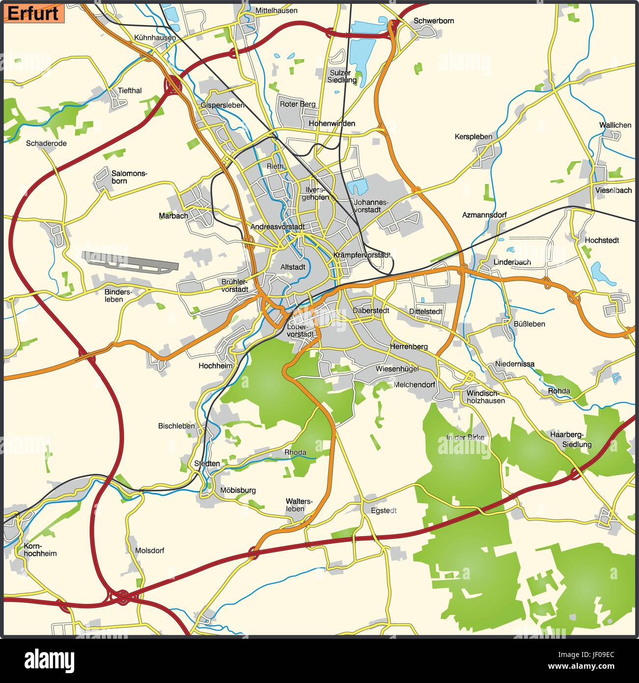 Erfurt map hi-res stock photography and images - Alamy